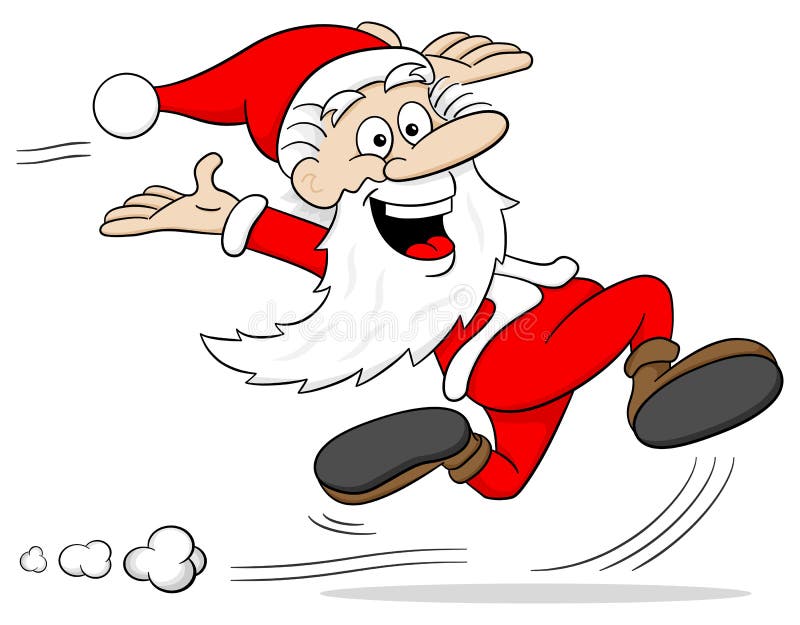 Santa claus is running stock vector. Illustration of character - 59335383
