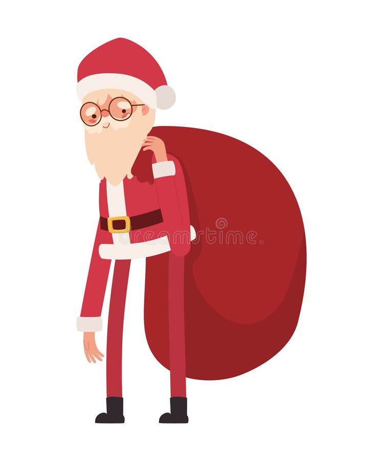 Santa claus with a sack stock vector. Illustration of decoration ...