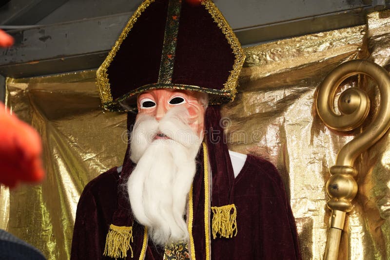 Santa Claus San Nicholas Figure in Austria Stock Image - Image of ...