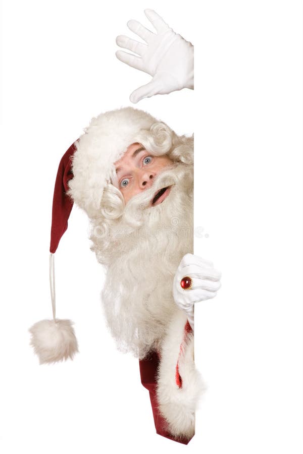 Santa claus saying hello stock image. Image of excitement - 3297569