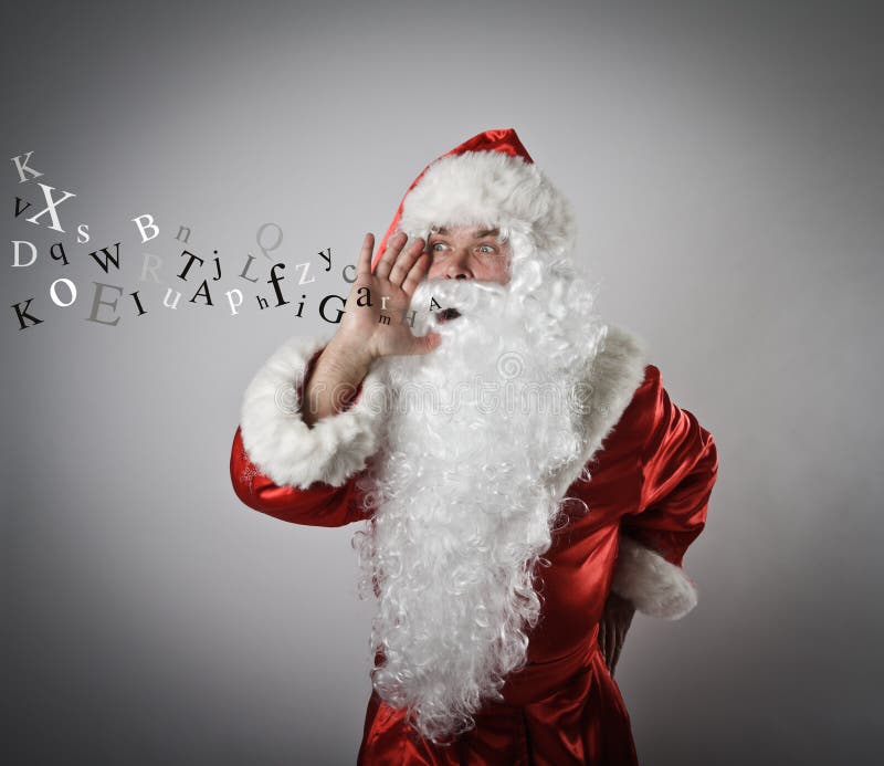 Santa Claus is screaming. stock image. Image of scream - 64259771