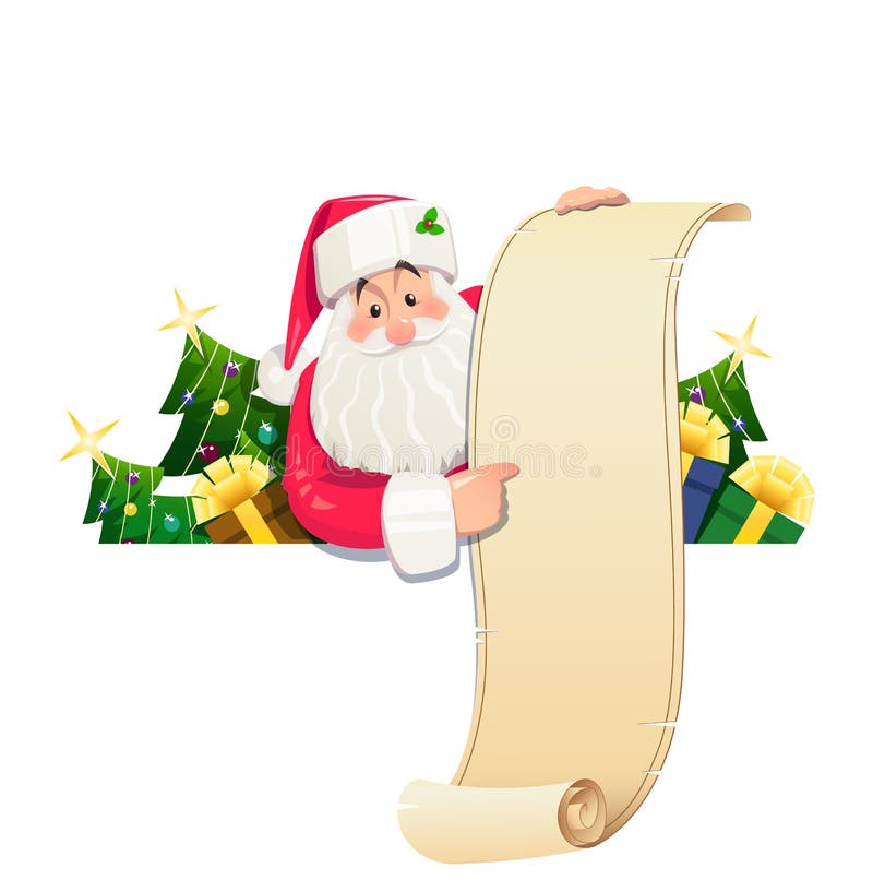 Santa Scroll stock vector. Illustration of message, christmas - 17455754