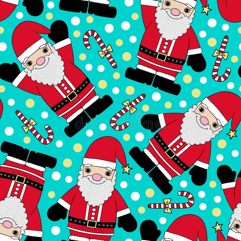 Santa Claus Seamless Pattern Stock Vector - Illustration of decorative ...