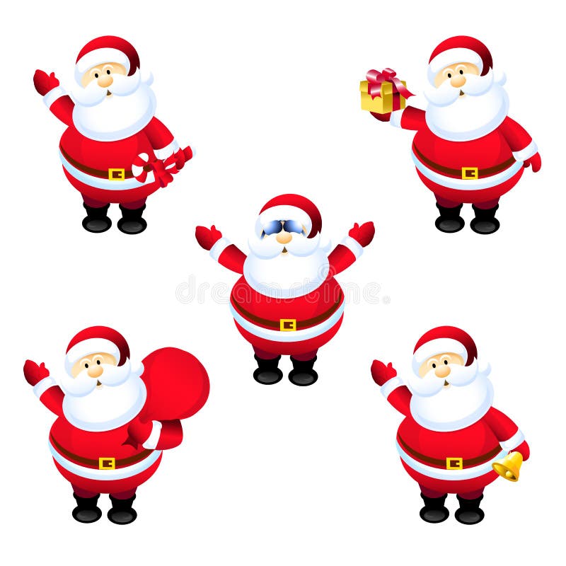 Santa Claus Set stock vector. Illustration of sack, painting - 34648648