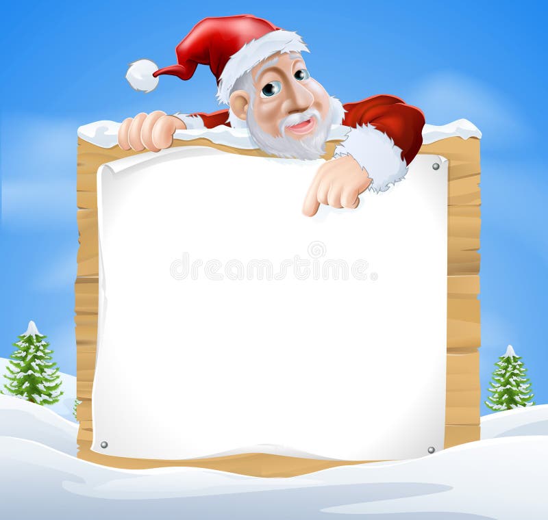 Santa Claus Sign Winter Plats Vektor Illustrationer - Illustration av ...