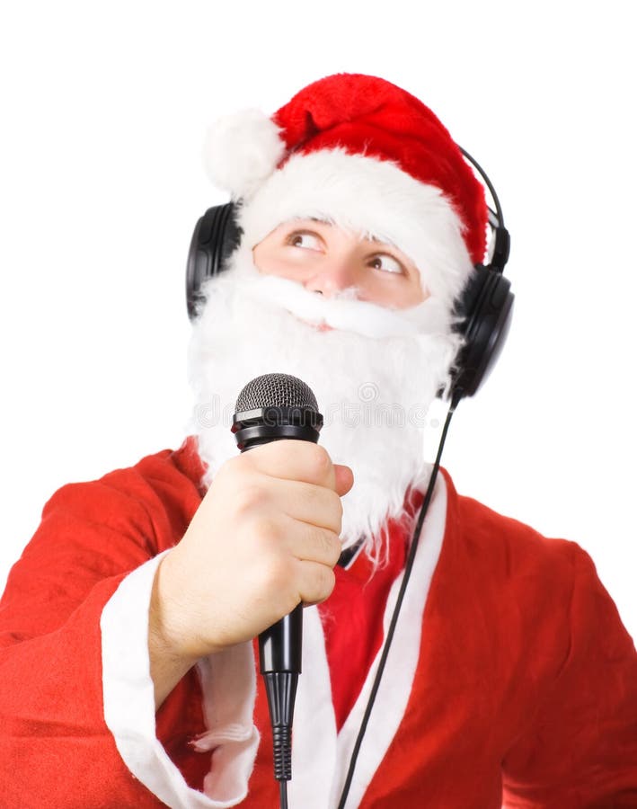 Santa Claus singing a song stock photo. Image of microphone - 7269830