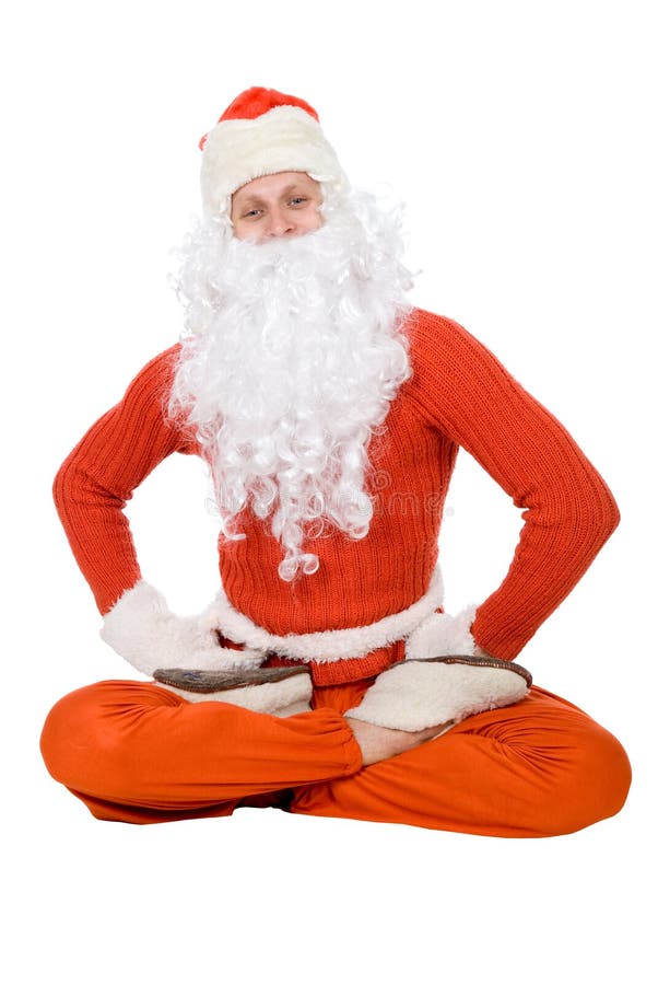 Santa Claus and the Snow Maiden of Yoga Stock Image - Image of december ...