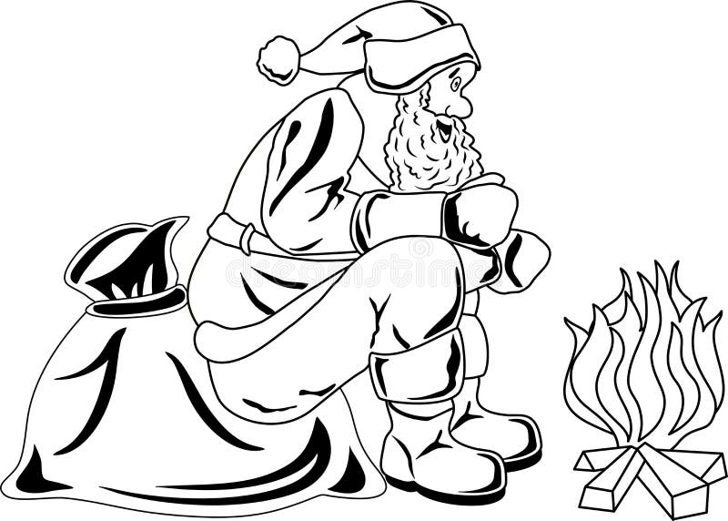 Santa Claus Sits Fire Stock Illustrations – 29 Santa Claus Sits Fire ...