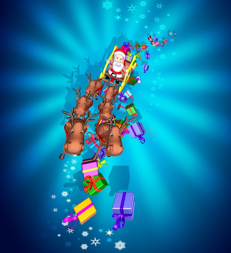 Santa Claus on a sledge stock illustration. Illustration of claus - 3681898