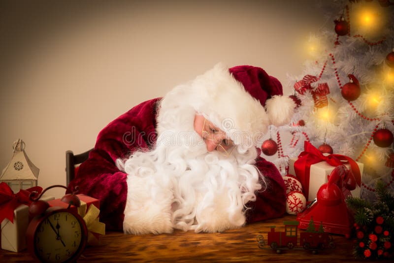 Santa Claus sleeping stock image. Image of holiday, claus - 61613243