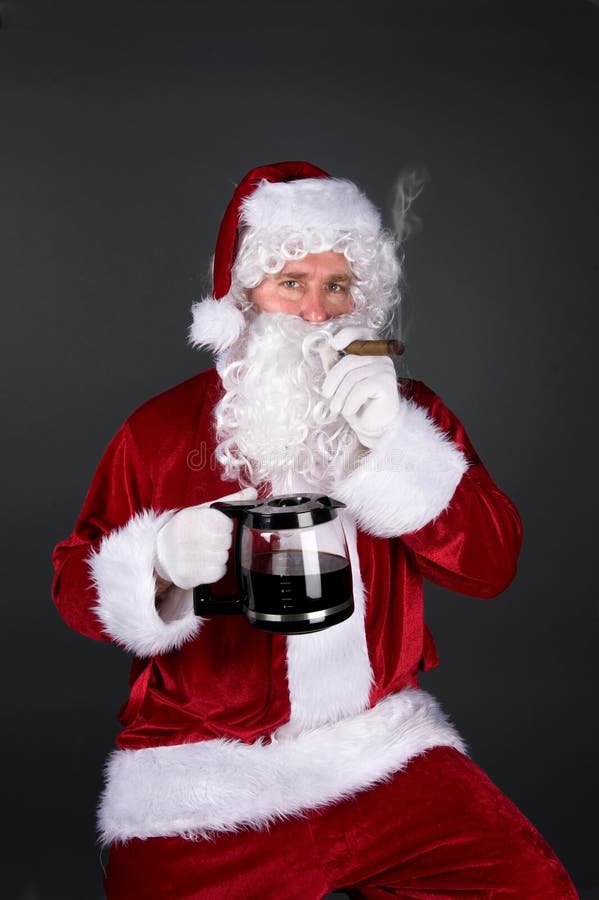 Santa Claus Smoking a Cigar Stock Photo - Image of cigar, smoking: 13032720