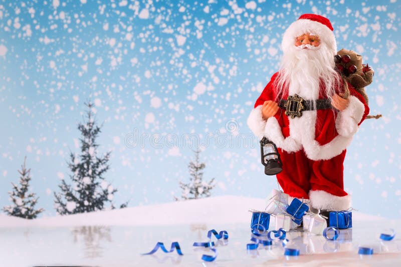 Santa Claus on the snow stock photo. Image of outdoor - 62814068
