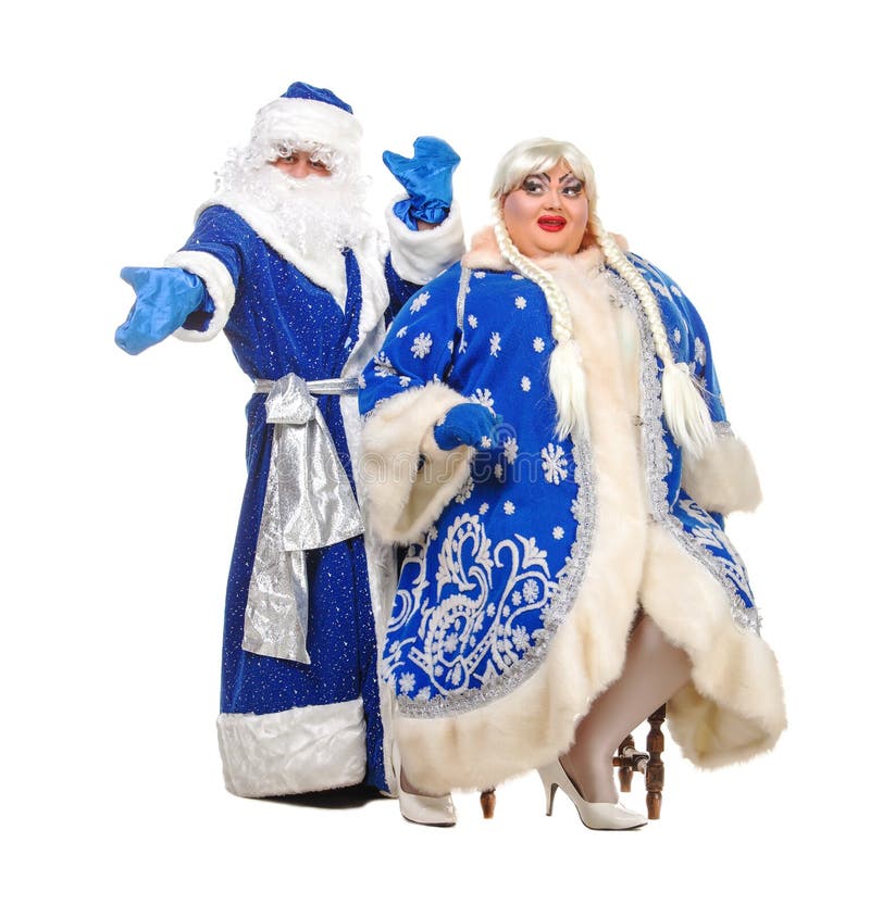 Santa Claus and Snow Maiden Stock Photo - Image of beard, maiden: 27086698