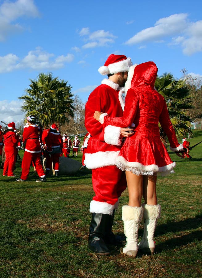 Santa Claus and Snow Maiden Editorial Stock Image - Image of park ...