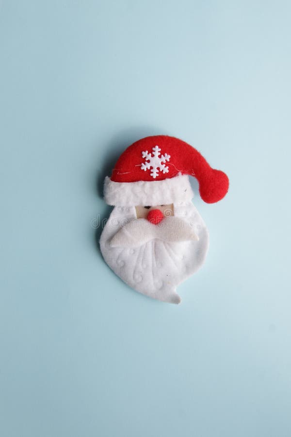 Santa Claus, Soft Toy on a Blue Background Stock Image - Image of ...
