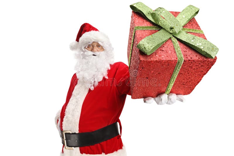 Santa Claus Sosteniendo Una Brillante Caja De Regalo Roja Imagen de ... Santa Claus Sosteniendo Una Brillante Caja De Regalo Roja Imagen de ...
