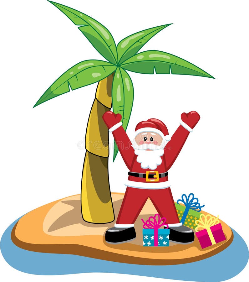 Christmas Santa on the Beach Stock Vector - Illustration of claus ...