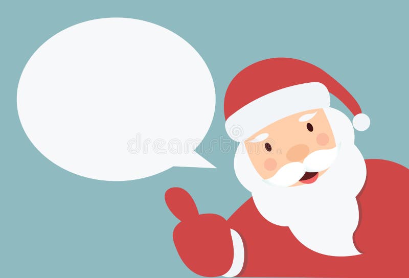 Santa Claus with Speech Bubble and Hand Thump Up Stock Vector ...