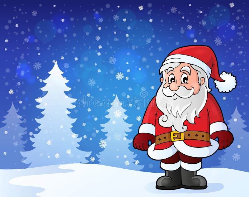 Santa Claus Standing in Snow Stock Vector - Illustration of vectors ...
