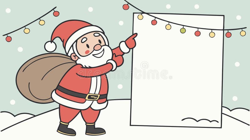Santa Claus Stands Behind an Empty Form and Points at Finger. Stock ...