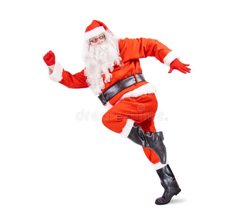 Kickboxing Santa Claus stock image. Image of greybeard - 35694529