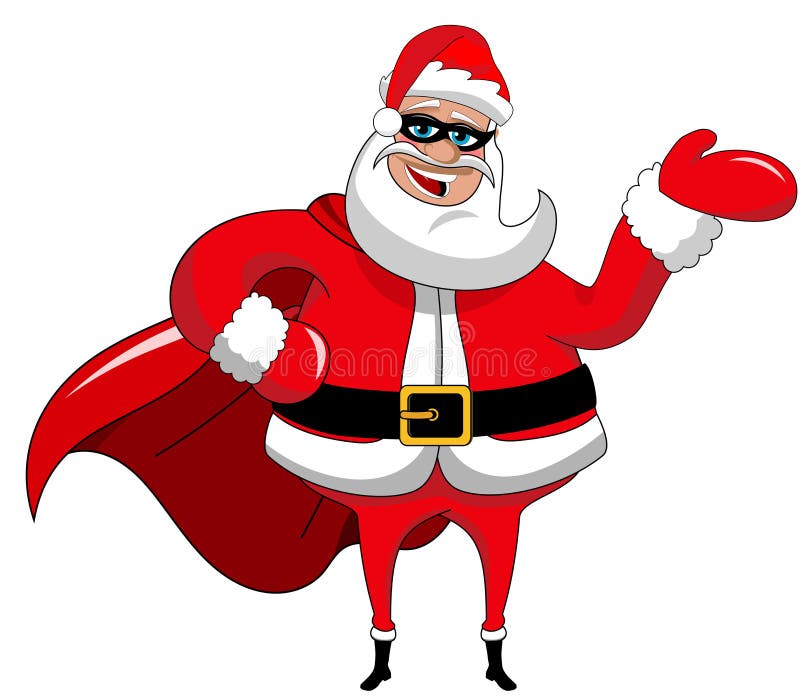 Santa Claus Superhero Presenting Showing Isolated Stock Vector ...