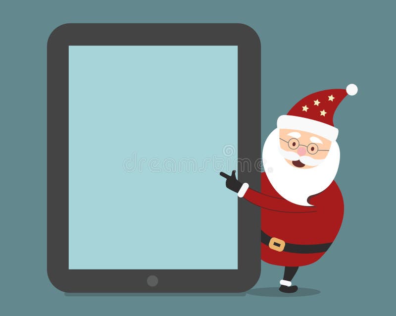 Santa Claus with a Tablet Computer Presentation Stock Vector ...
