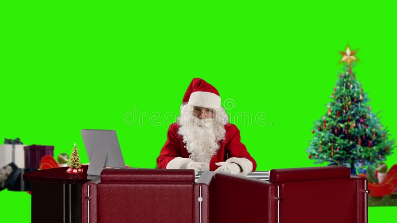 Santa Claus Talking, Green Screen Stock Video - Video of dialogue ...