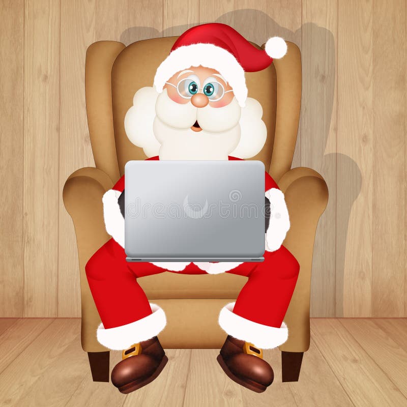 Santa Claus technology stock illustration. Illustration of technology ...