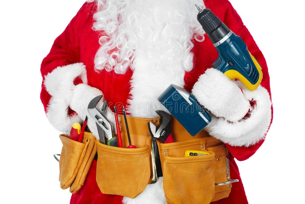 Santa Claus with a Tool Belt. Stock Photo - Image of renovation ...