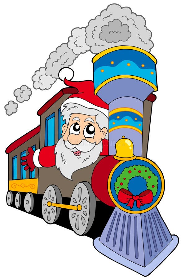 Santa Claus on train stock vector. Illustration of santa - 11370674
