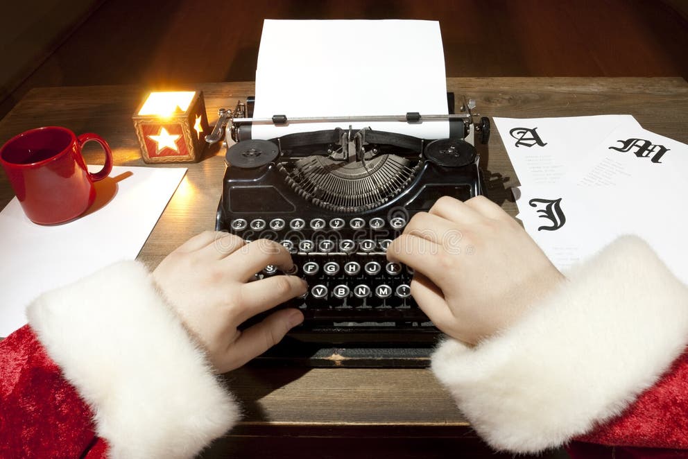 Santa Claus typing stock photo. Image of holiday, santa - 11819340