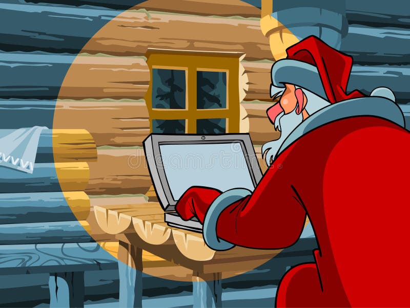Santa Claus Typing Letter Computer Stock Illustrations – 7 Santa Claus ...