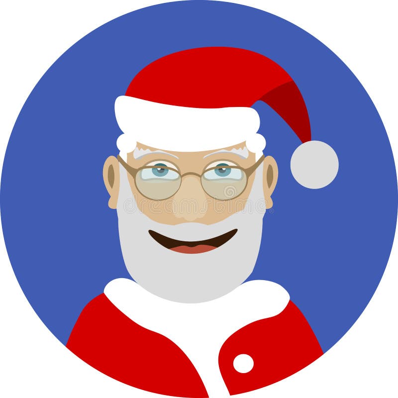 Santa Claus Flat Icon Avatar Vector Illustration Stock Vector ...