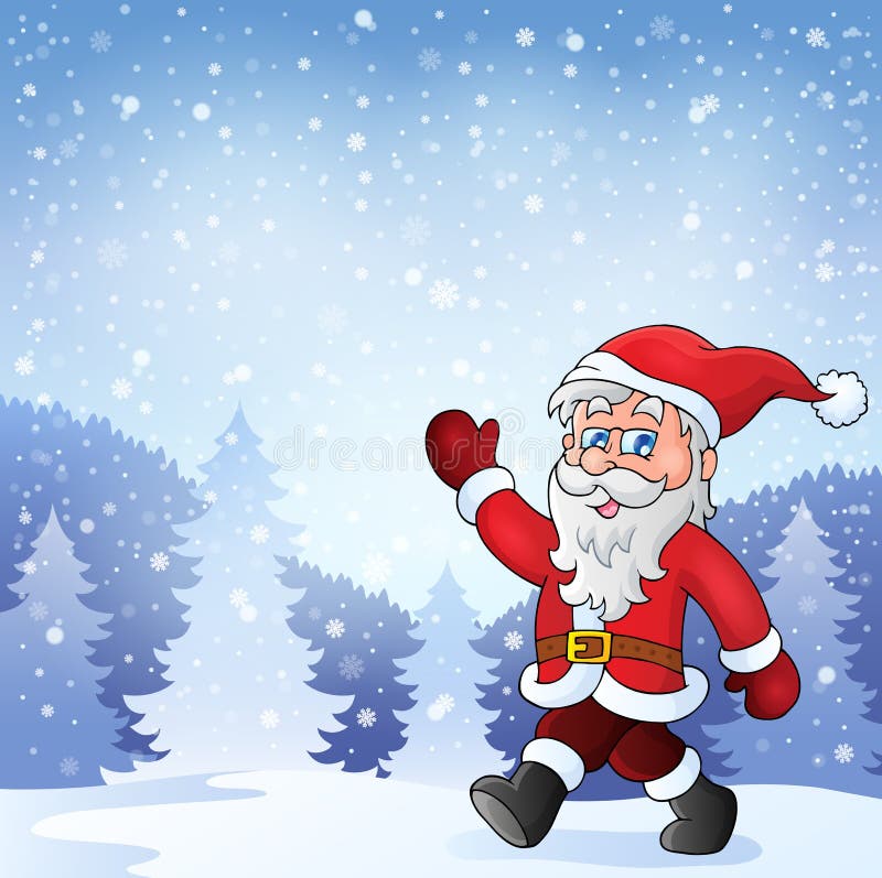 Santa Claus walk theme 7 stock vector. Illustration of character - 47240964