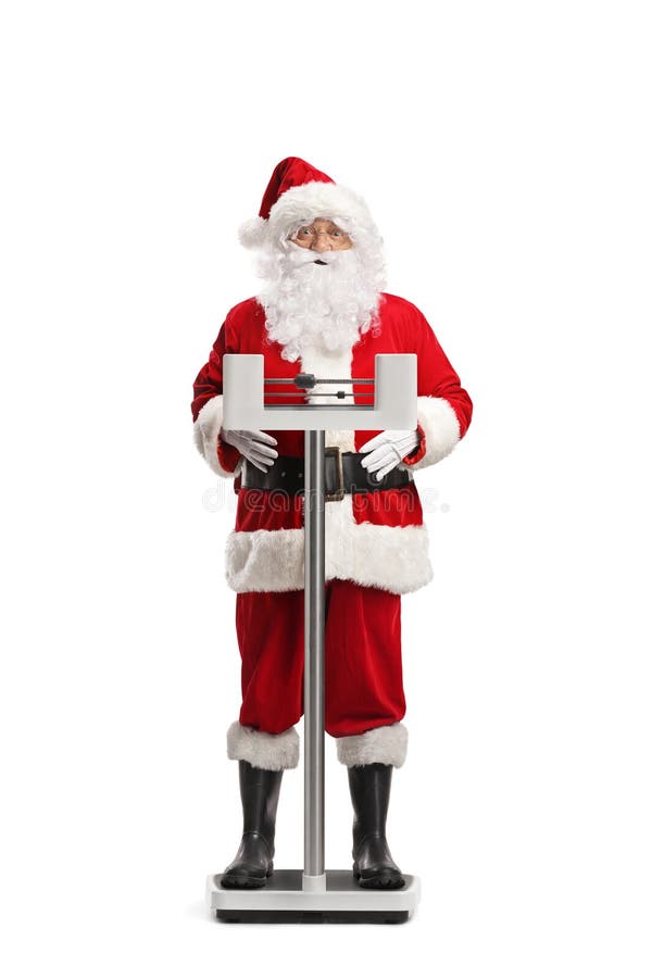 Santa Claus Weighing on a Medical Scale Stock Image - Image of scale ...