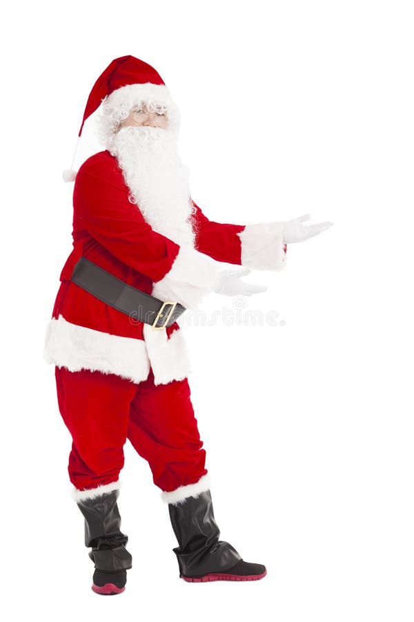 Santa Claus with Welcome Gesture Stock Photo - Image of hand, december ...
