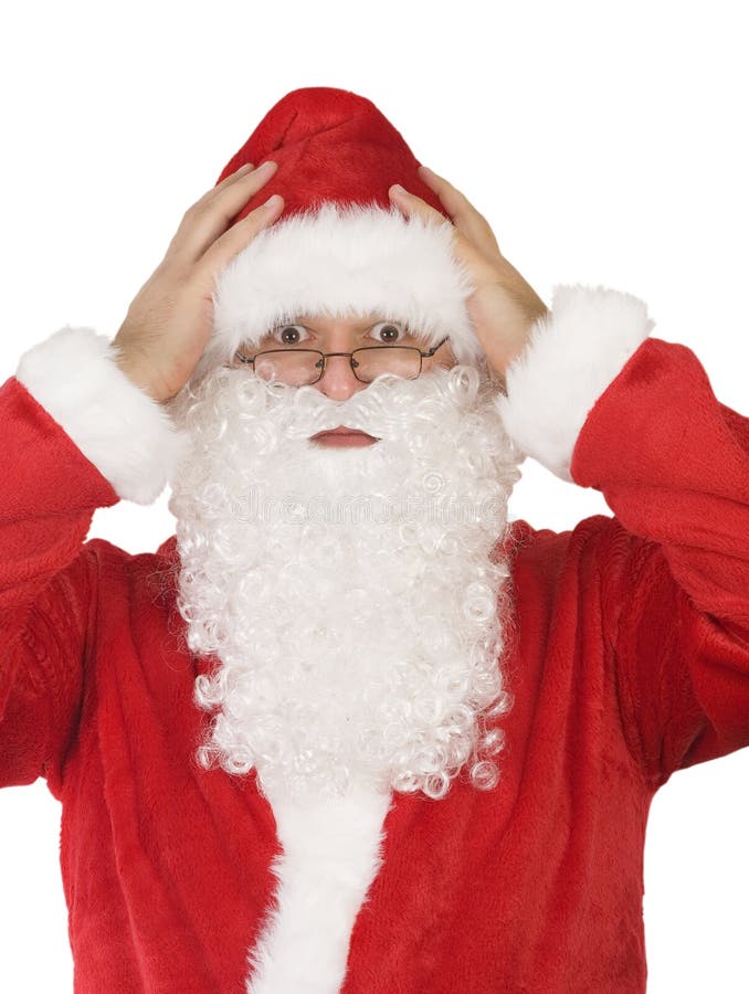 Santa Claus on White with Path Stock Image - Image of white, winter ...