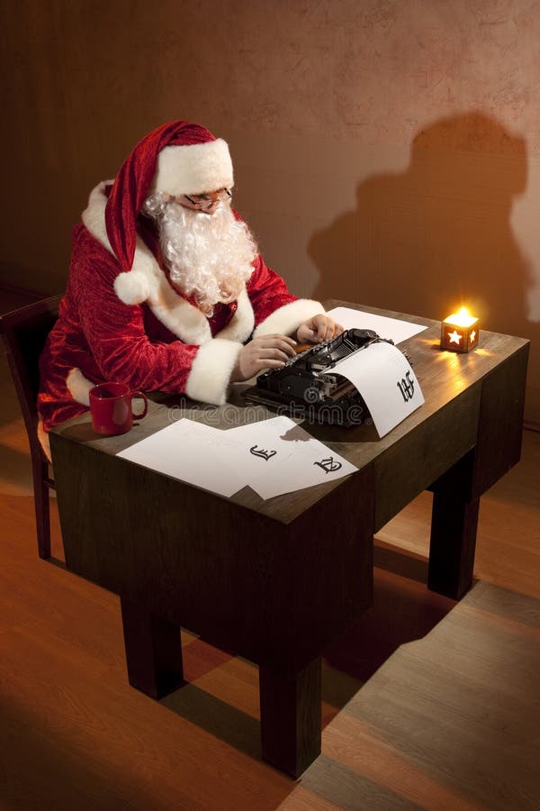 Santa Claus at work stock photo. Image of holiday, jolly - 10913968