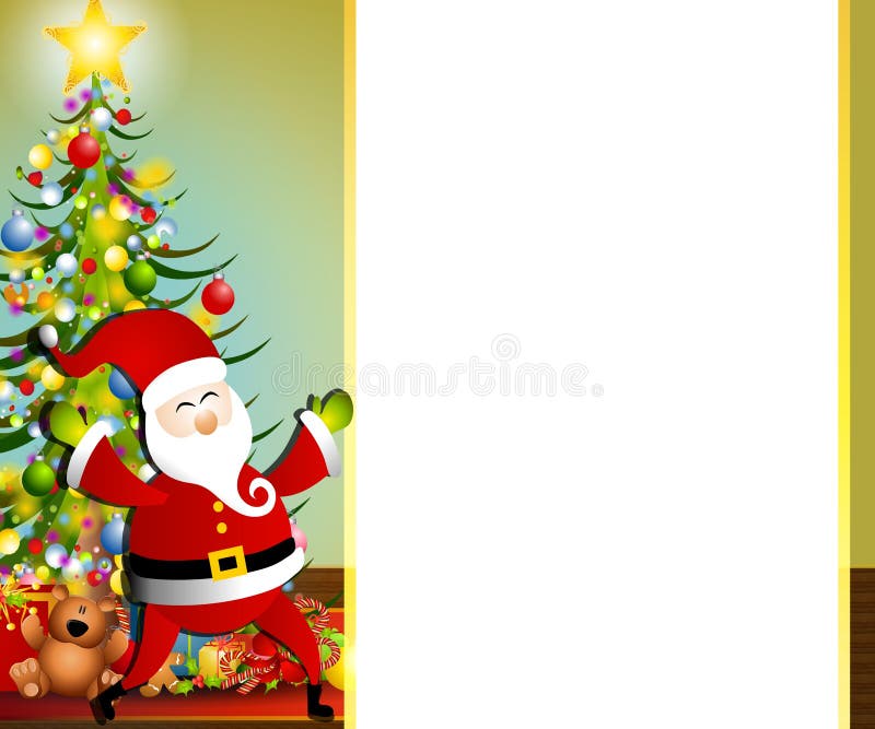 Santa Claus Xmas Border 2 stock illustration. Illustration of cartoon ...