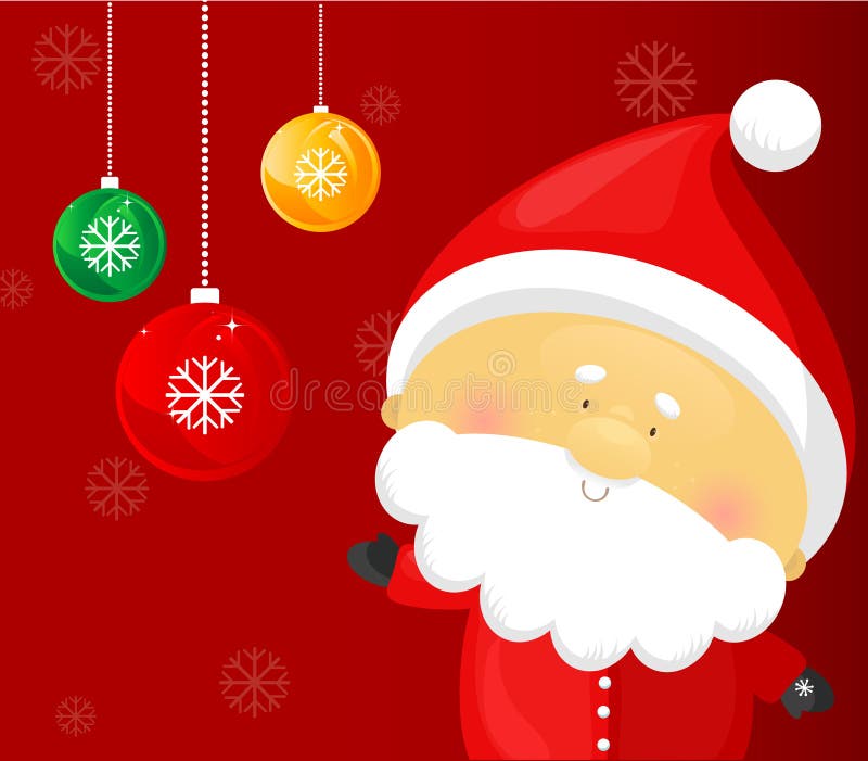 Santa Claus with Xmas Decorations Stock Vector - Illustration of santa ...