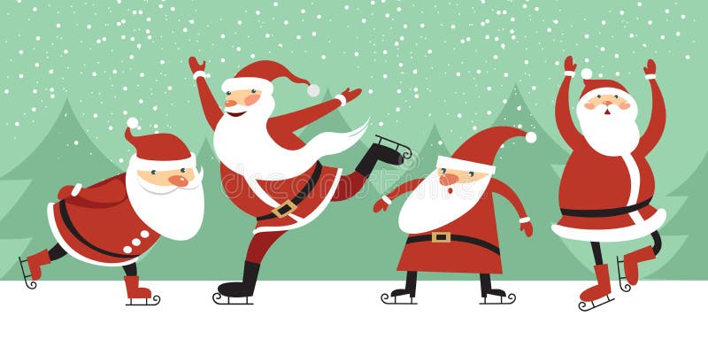 Santa Ice Skating Stock Illustrations – 1,169 Santa Ice Skating Stock ...