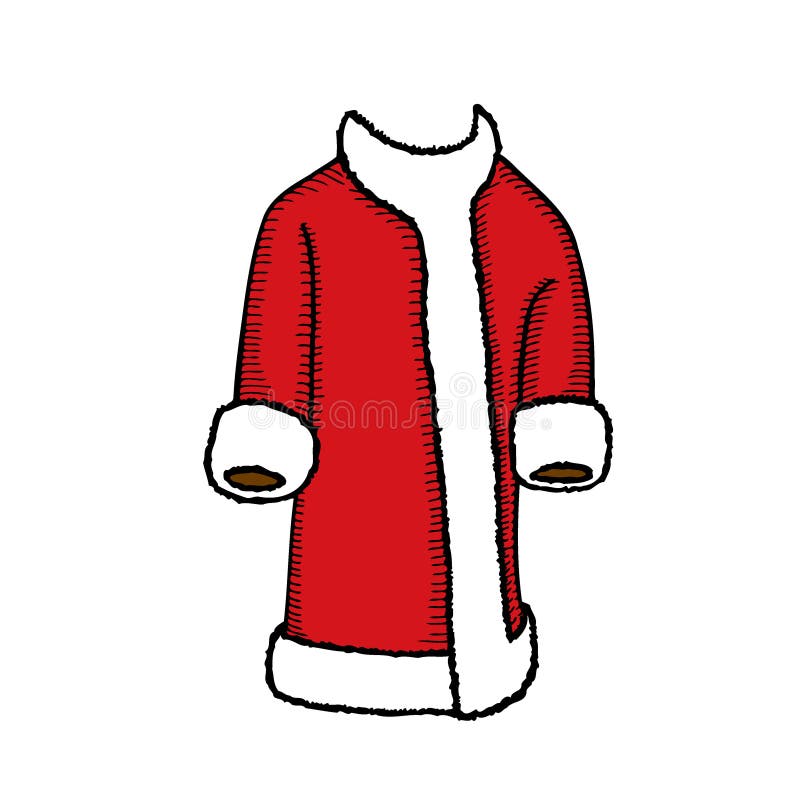 Santa clothes on white stock vector. Illustration of background - 132233028