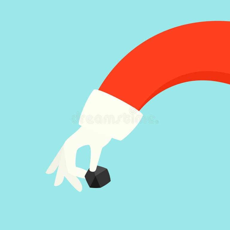 Santa with Coal Illustration. Stock Vector - Illustration of graphic ...