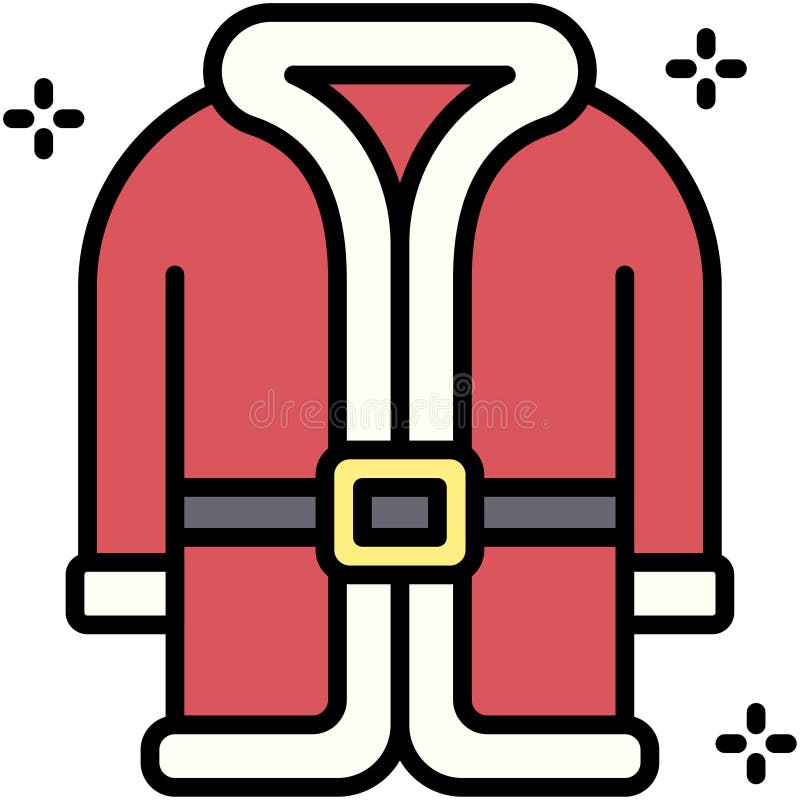Santa Coat Icon, Christmas Related Vector Illustration Stock Vector ...