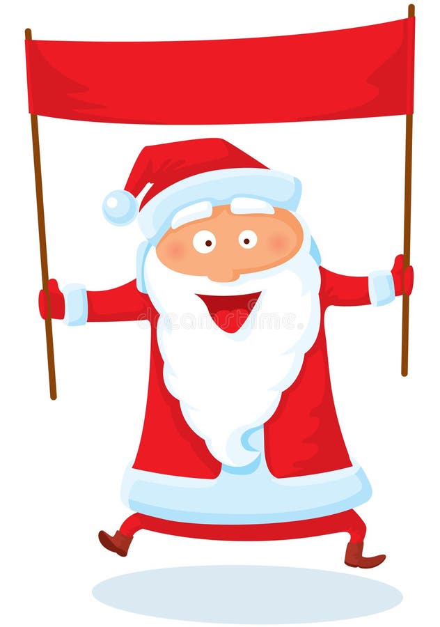 Santa con la bandera ilustración del vector. Ilustración de saludo ...