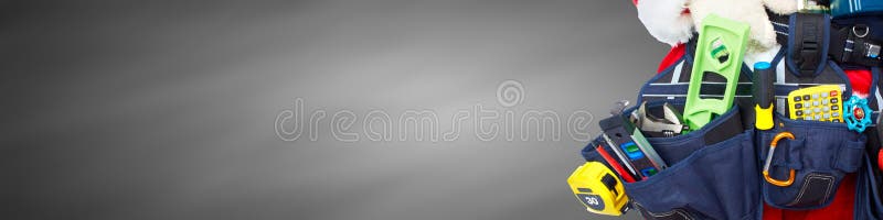 Santa with Construction Tools Stock Photo - Image of builder, holiday ...