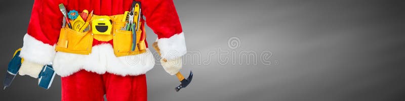 Santa with Construction Tools Stock Photo - Image of builder, holiday ...