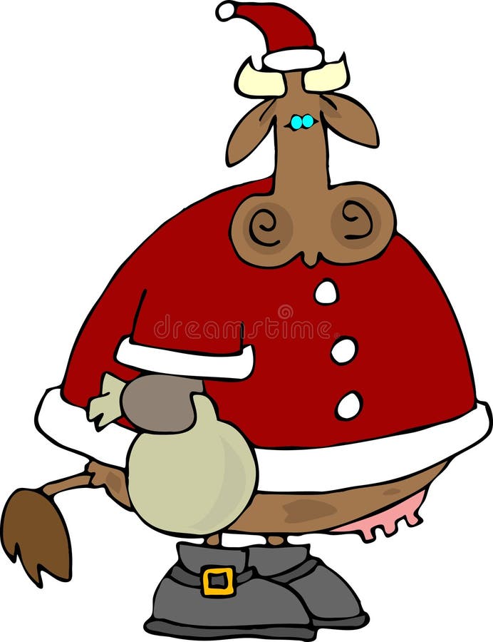 Santa Cow stock vector. Illustration of santa, present - 1883065