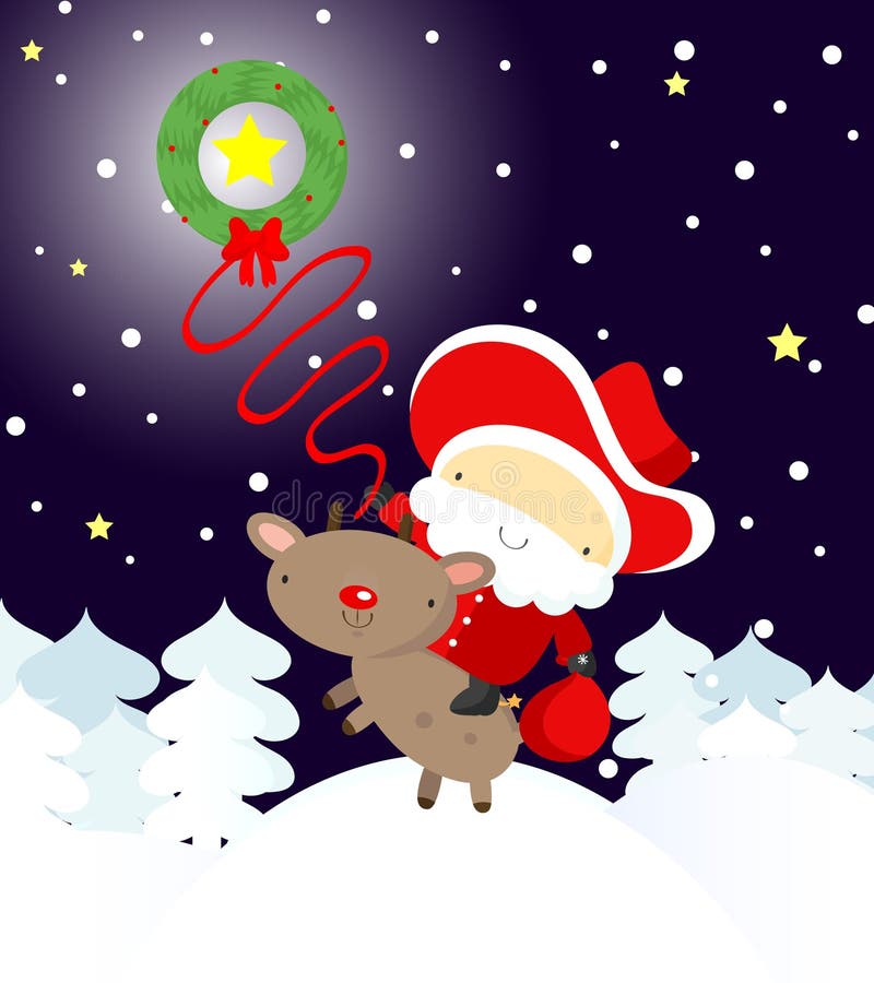 Santa Cowboy Catching with a Lasso a Star Stock Vector - Illustration ...